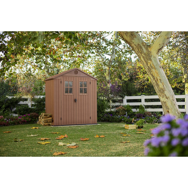 Keter Resin Garden Shed DARWIN 6x4 Wood with Front Windows dadolo shop